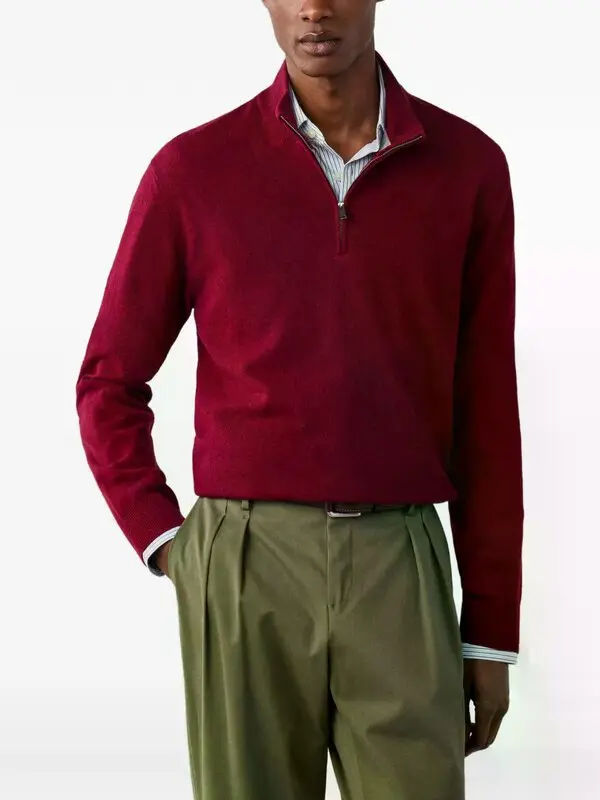 HACKETT LONDON Quarter-zip Elbow-patch Knit