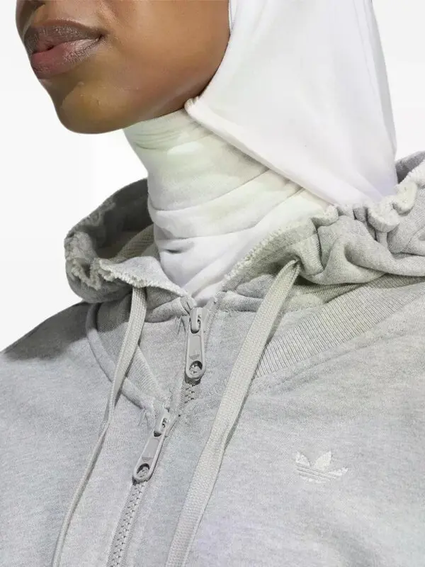 Adidas Hooded Zip-up Hoodie With Layered Effect