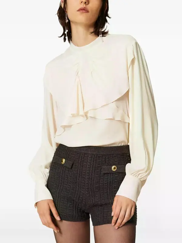 TWINSET Knit Shorts With Decorative Buttons