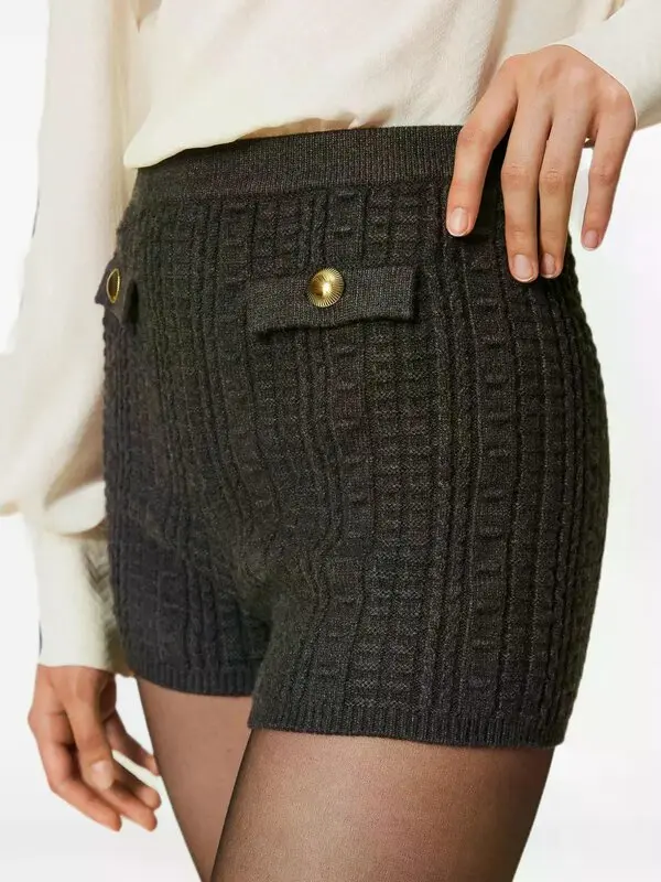 TWINSET Knit Shorts With Decorative Buttons