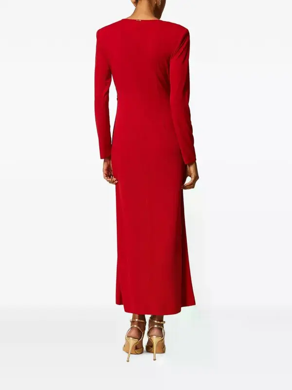 TWINSET Long Dress With Draping And Asymmetrical Slit