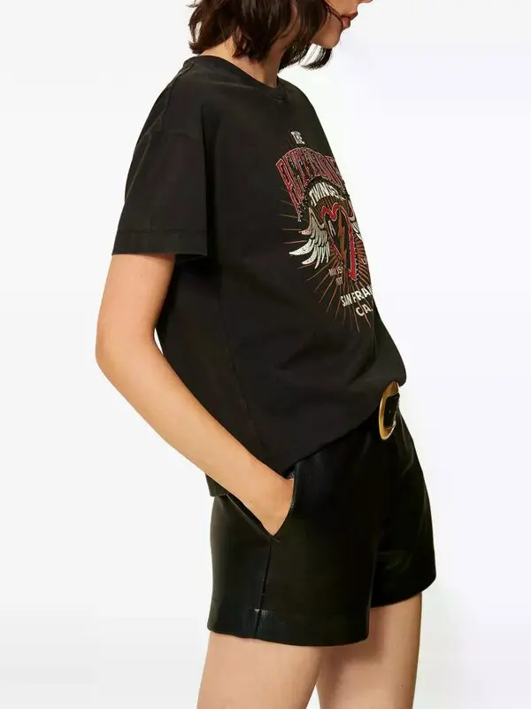 TWINSET Faux-leather Shorts - Black