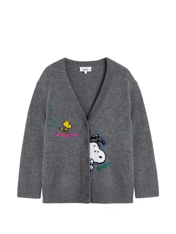 Chinti & Parker Snoopy-embroidered Cardigan
