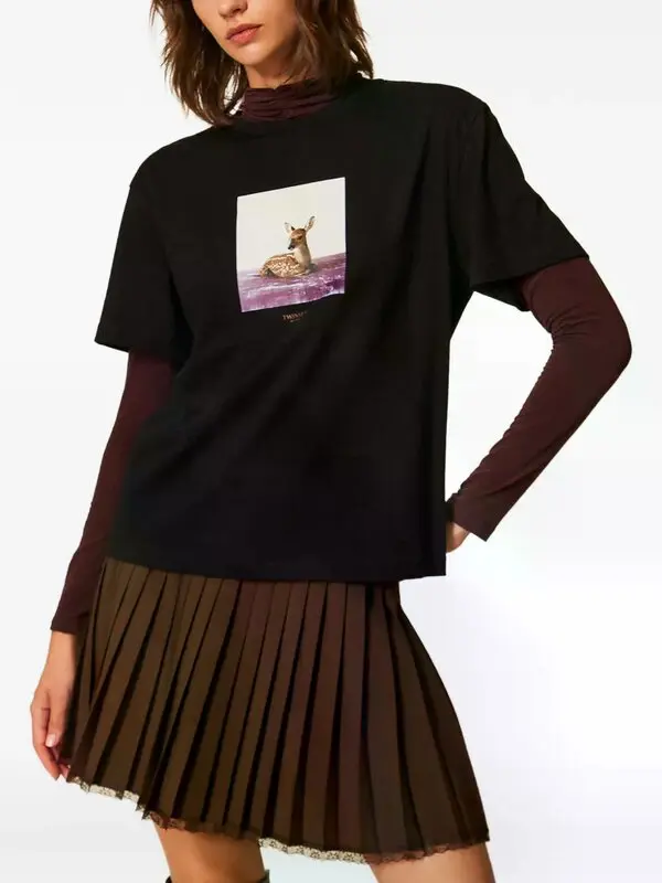 TWINSET Regular Fit Cotton Graphic T-shirt