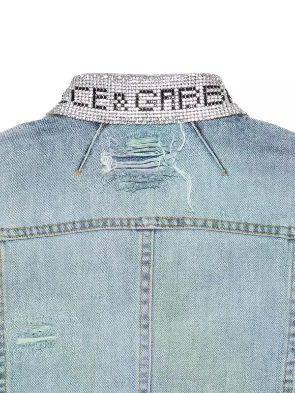 Dolce & Gabbana Embellished Distressed Denim Jacket