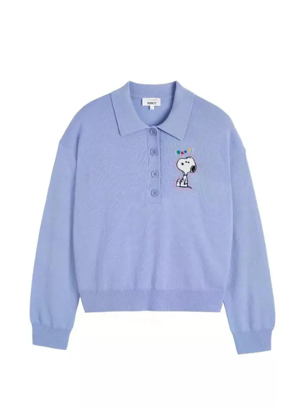 Chinti & Parker Snoopy Embroidered Polo Top