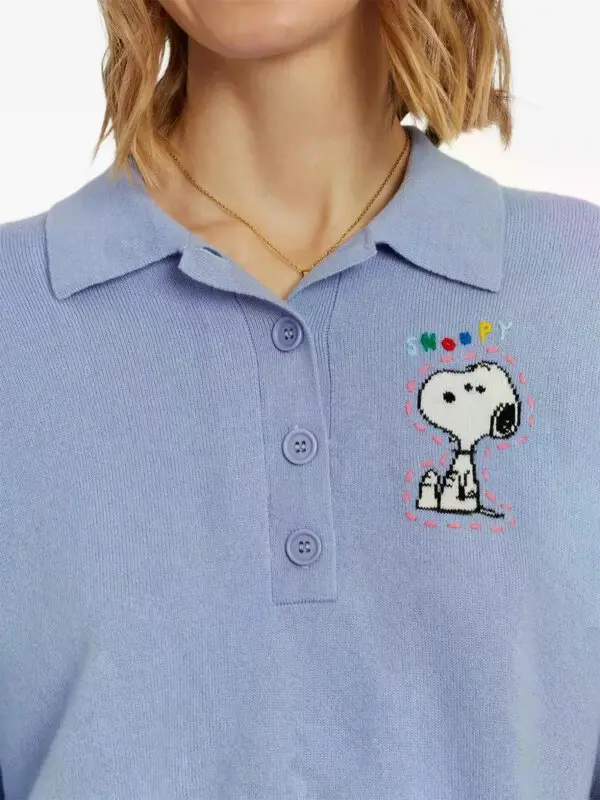 Chinti & Parker Snoopy Embroidered Polo Top