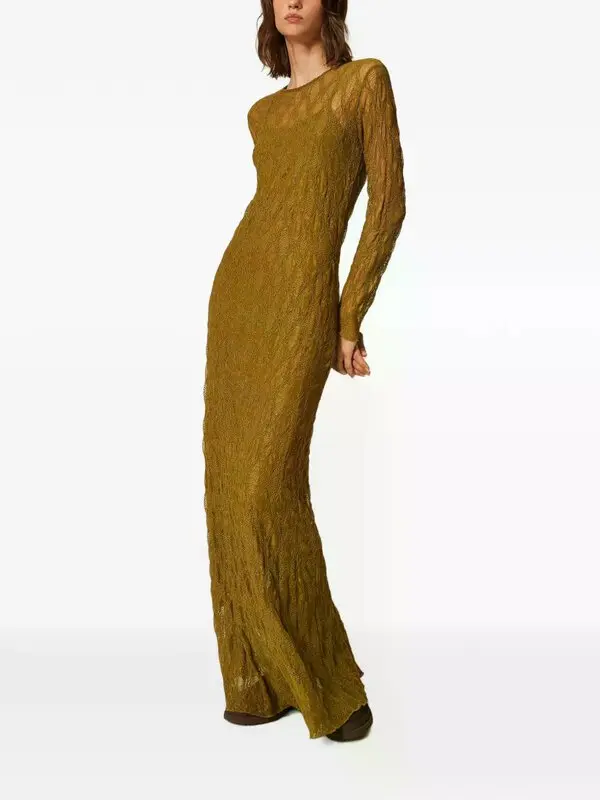 TWINSET Long Stretch Lace Maxi Dress