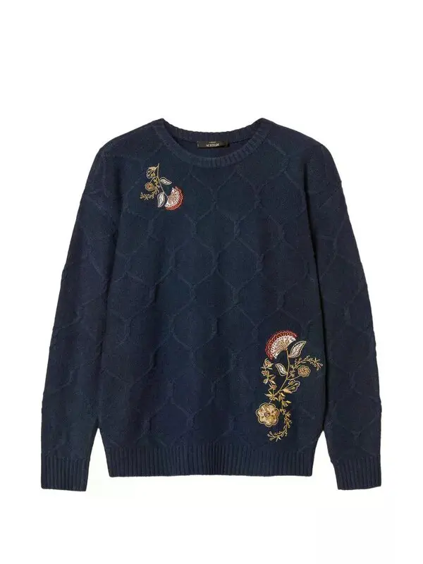 TWINSET Wool Jumper With Floral Embroidery