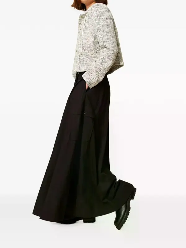 TWINSET Flannel Wrap-around Maxi Skirt