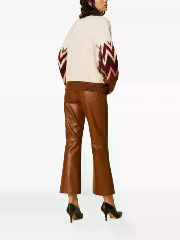 TWINSET Faux-leather Flared Trousers