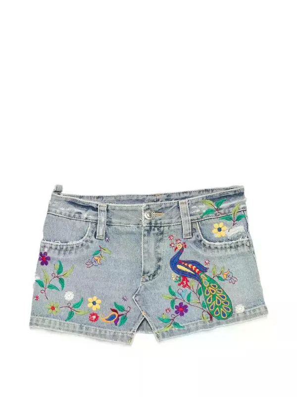 Dsquared2 Embroidered Denim Mini Skirt