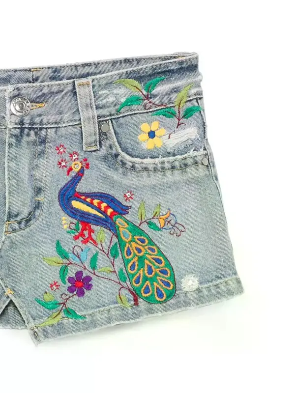 Dsquared2 Embroidered Denim Mini Skirt
