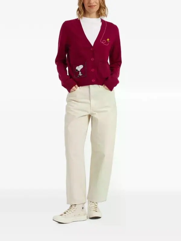 Chinti & Parker Snoopy-intarsia Pocket Cardigan