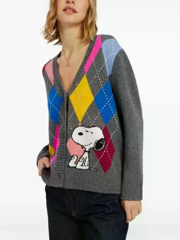 Chinti & Parker Snoopy Argyle Cardigan