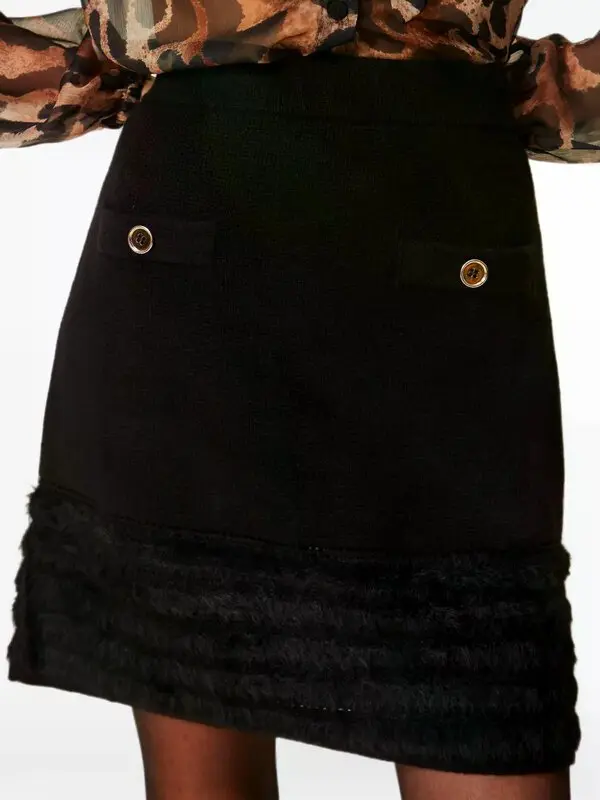 TWINSET Knit Skirt With Gold-tone Button Detail