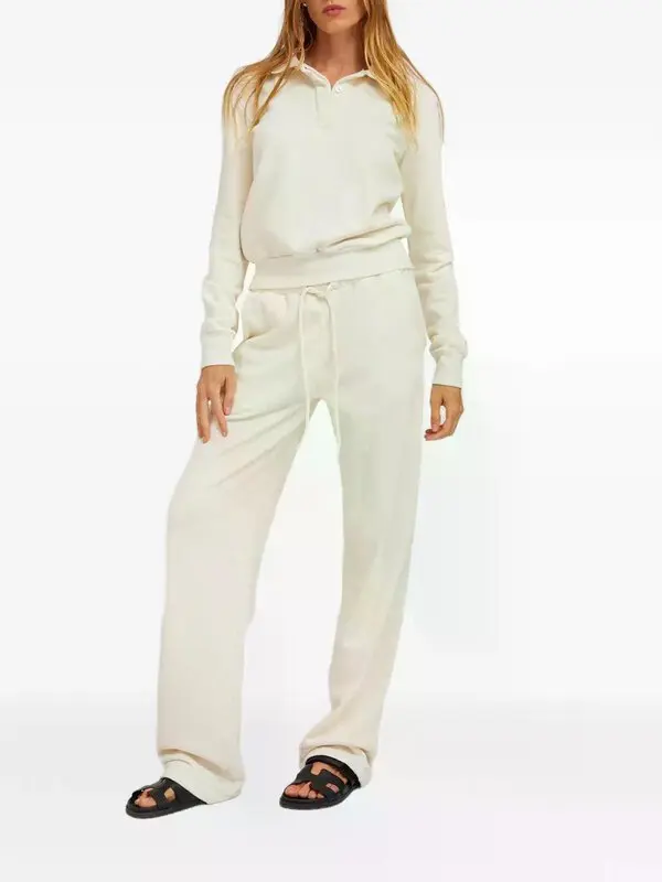 Sprwmn Cream Cotton Drawstring Track Pants - Neutrals