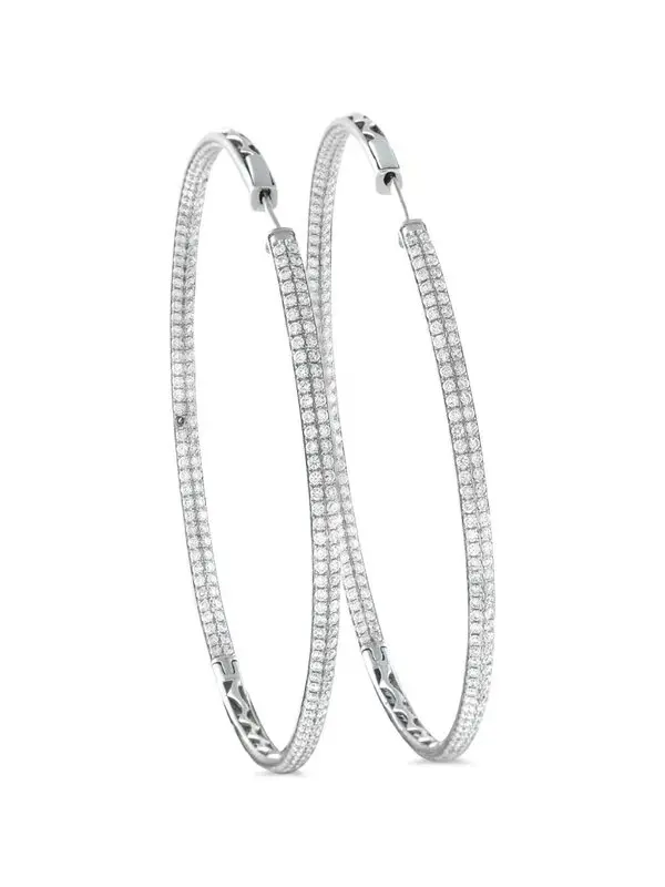 LB EXCLUSIVE 18k White Gold Diamond Hoop Earrings