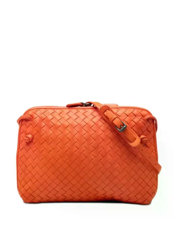 Bottega Veneta Nappa Intrecciato Nodini Crossbody Bag - Orange