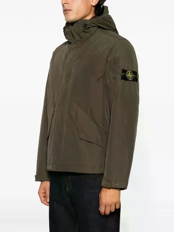 Stone Island Hooded Logo-patch Jacket