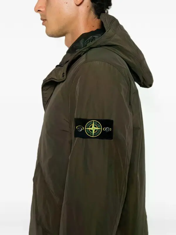 Stone Island Hooded Logo-patch Jacket