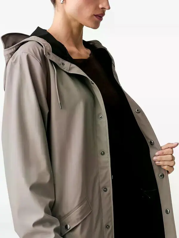 Rains Hooded Press-stud Coat