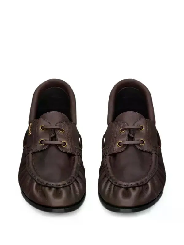 Saint Laurent Le Loafer Bateau In Smooth Leather