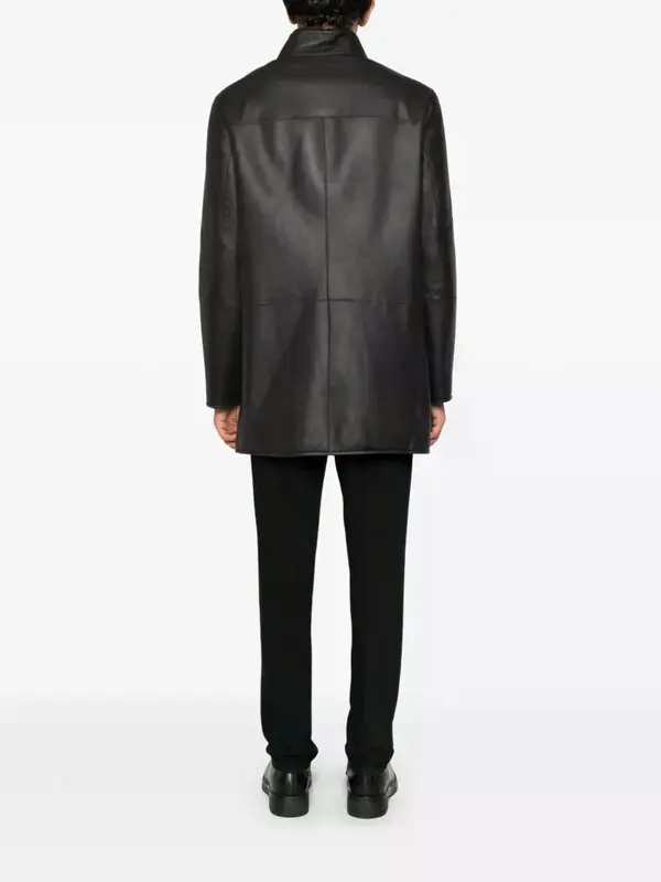 MANZONI 24 Button-fastening Leather Coat