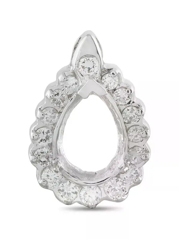 LB EXCLUSIVE Diamond Pear Halo Pendant - Silver