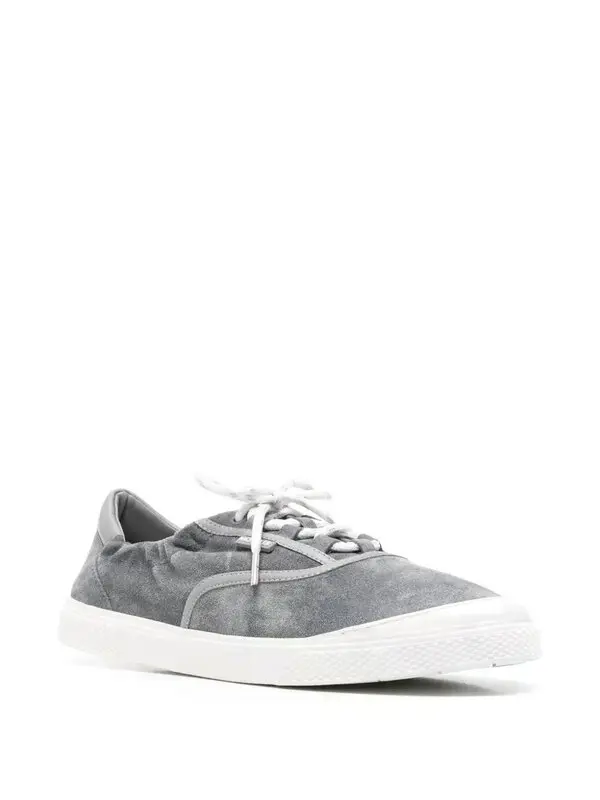 Moncler Suede Lace-up Sneakers - Grey