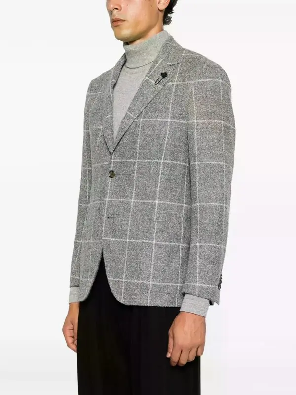 LARDINI Check-pattern Single-breasted Blazer