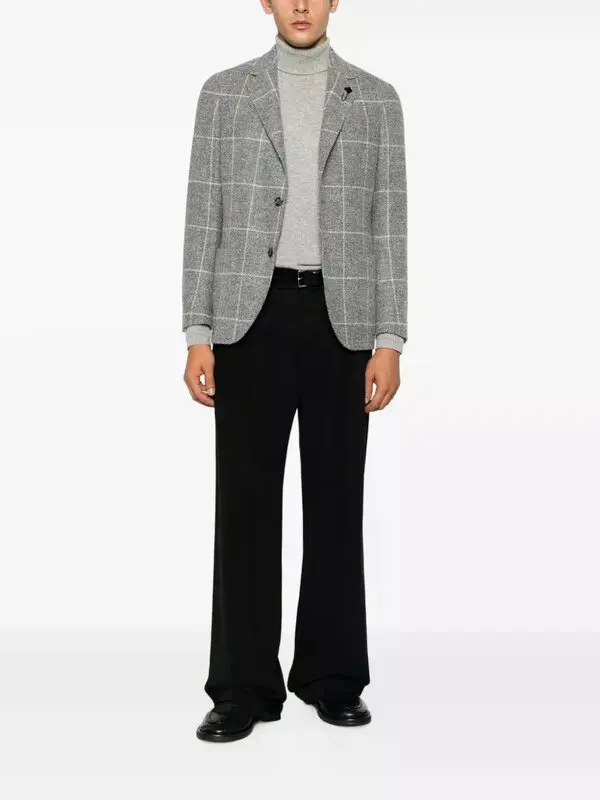 LARDINI Check-pattern Single-breasted Blazer
