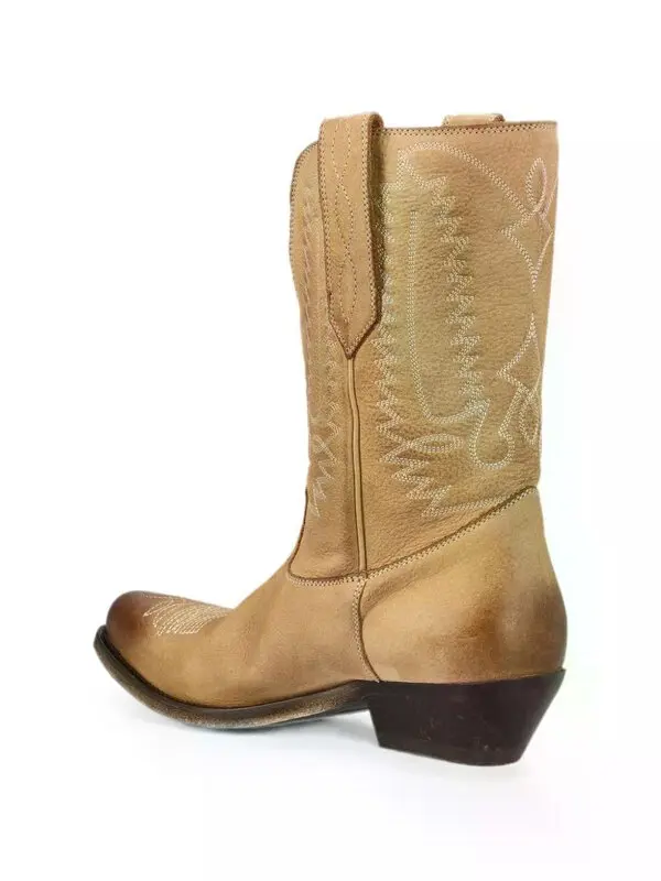 GOLDEN GOOSE Wish Star Embroidered Leather Boots