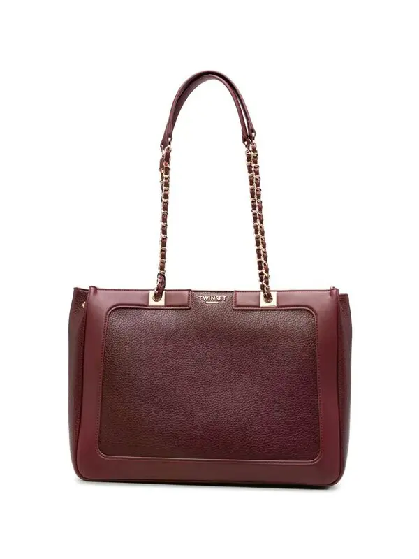 TWINSET Logo Detail Chain-link Shoulder Bag - Red