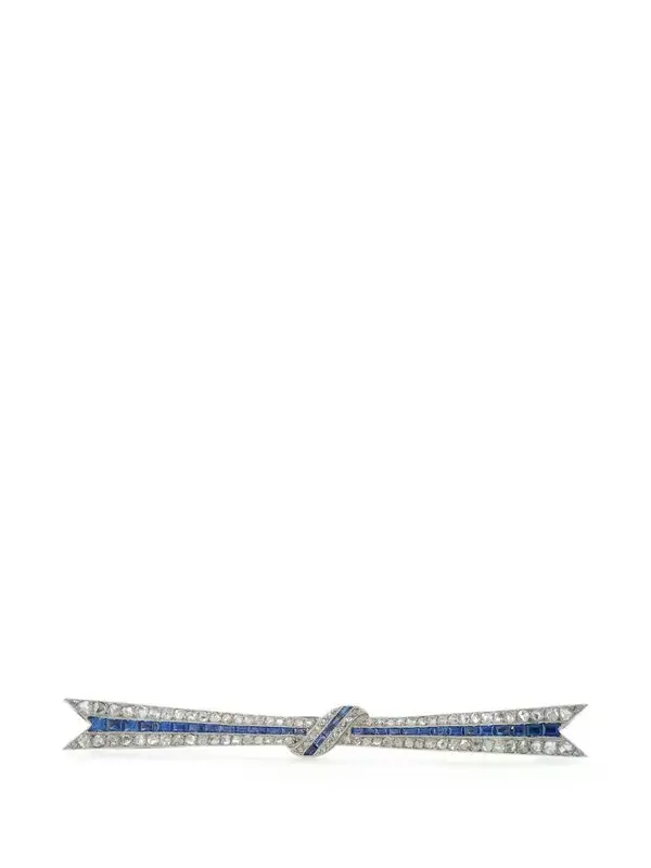 LB EXCLUSIVE Diamond And Sapphire Bow Brooch