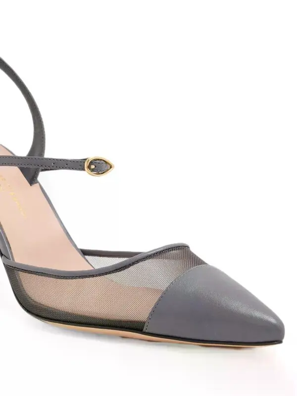 Jennifer Chamandi Vittorio Mesh-panel Slingback Pumps