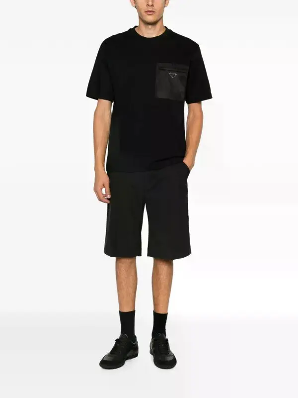 Prada Logo-plaque Patch-pocket T-shirt