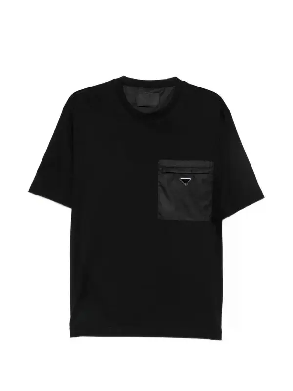 Prada Logo-plaque Patch-pocket T-shirt - Black
