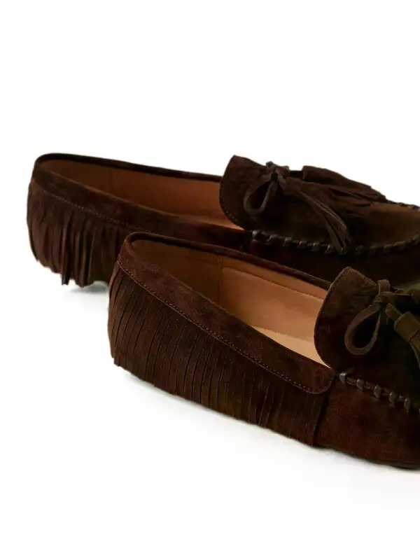 TWINSET Suede Loafers With Fringes