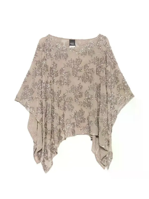 Marina Rinaldi Sequin Embellished Floral Blouse - Neutrals
