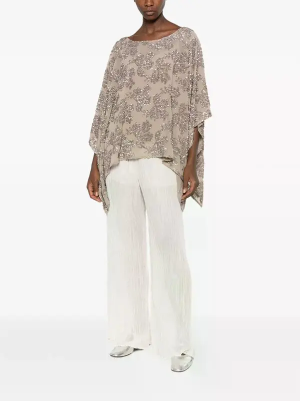 Marina Rinaldi Sequin Embellished Floral Blouse