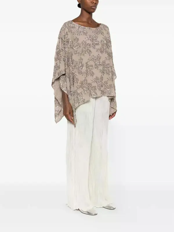 Marina Rinaldi Sequin Embellished Floral Blouse