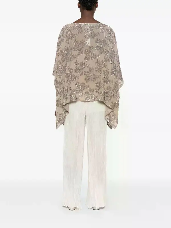 Marina Rinaldi Sequin Embellished Floral Blouse
