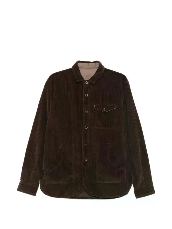 NINE:INTHE:MORNING Corduroy-textured Button-up Shirt - Brown