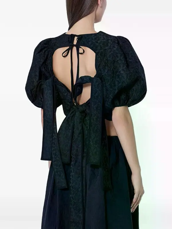 Cecilie Bahnsen Floral-jacquard Puff-sleeve Top