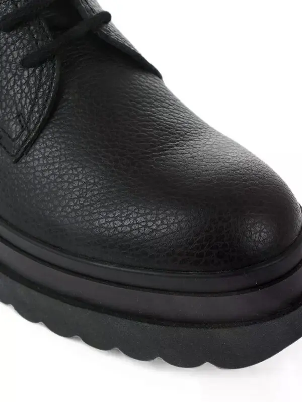 Valentino Garavani Hammered Leather Lace-up Ankle Boots