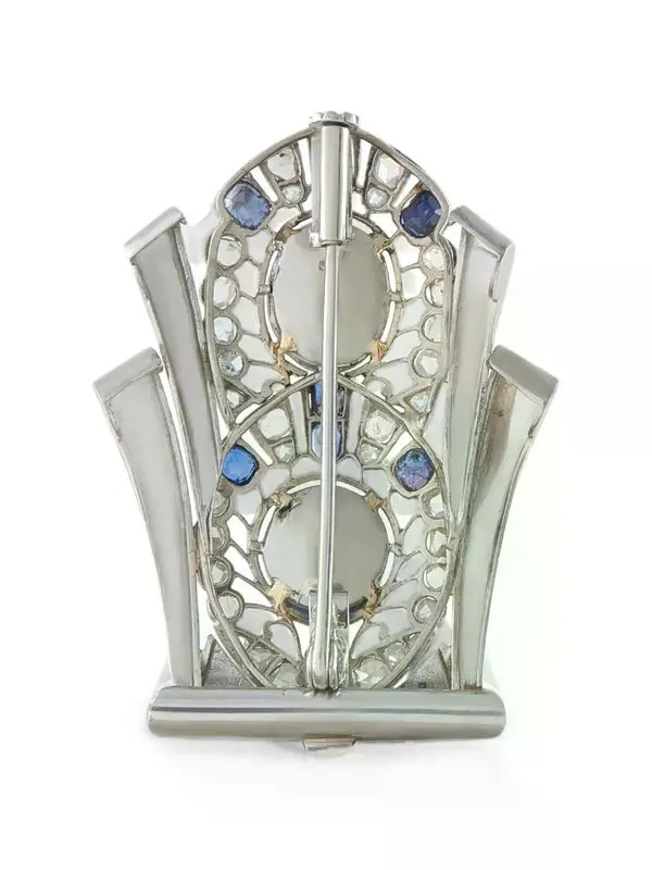 LB EXCLUSIVE Multi-stone Brooch With Sapphires And Diamonds In 18k White Gold