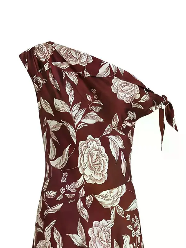 Tanya Taylor Loretta Floral-print Asymmetric Dress - Red