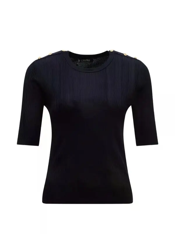 Max Mara Button-embellished Ribbed-knit Sweater