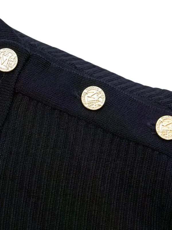 Max Mara Button-embellished Ribbed-knit Sweater